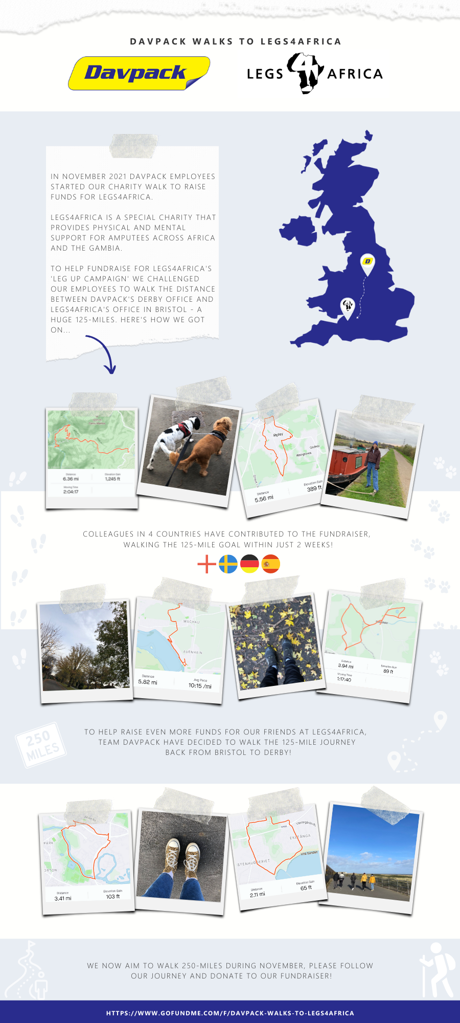 Davpack Exceed its 125 Mile Goal for its Legs4Afrcia Fundraiser! | Davpack